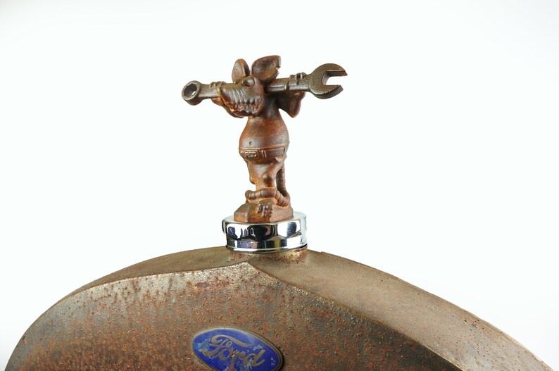 Rod the Rat Mechanic Rat Rod / Hot Rod Hood Ornament. Homage | Etsy