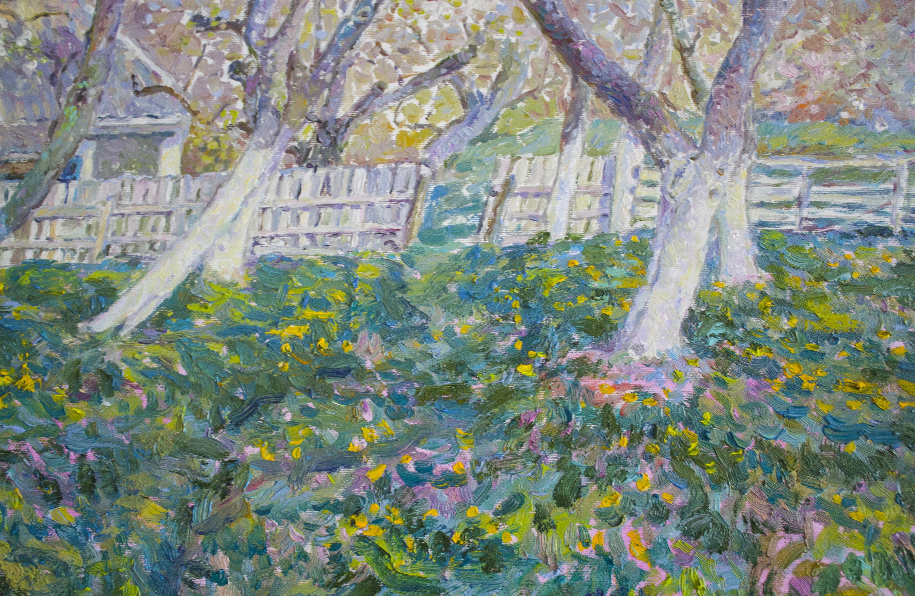 Landscape of flowering garden Breath of spring Large | Etsy