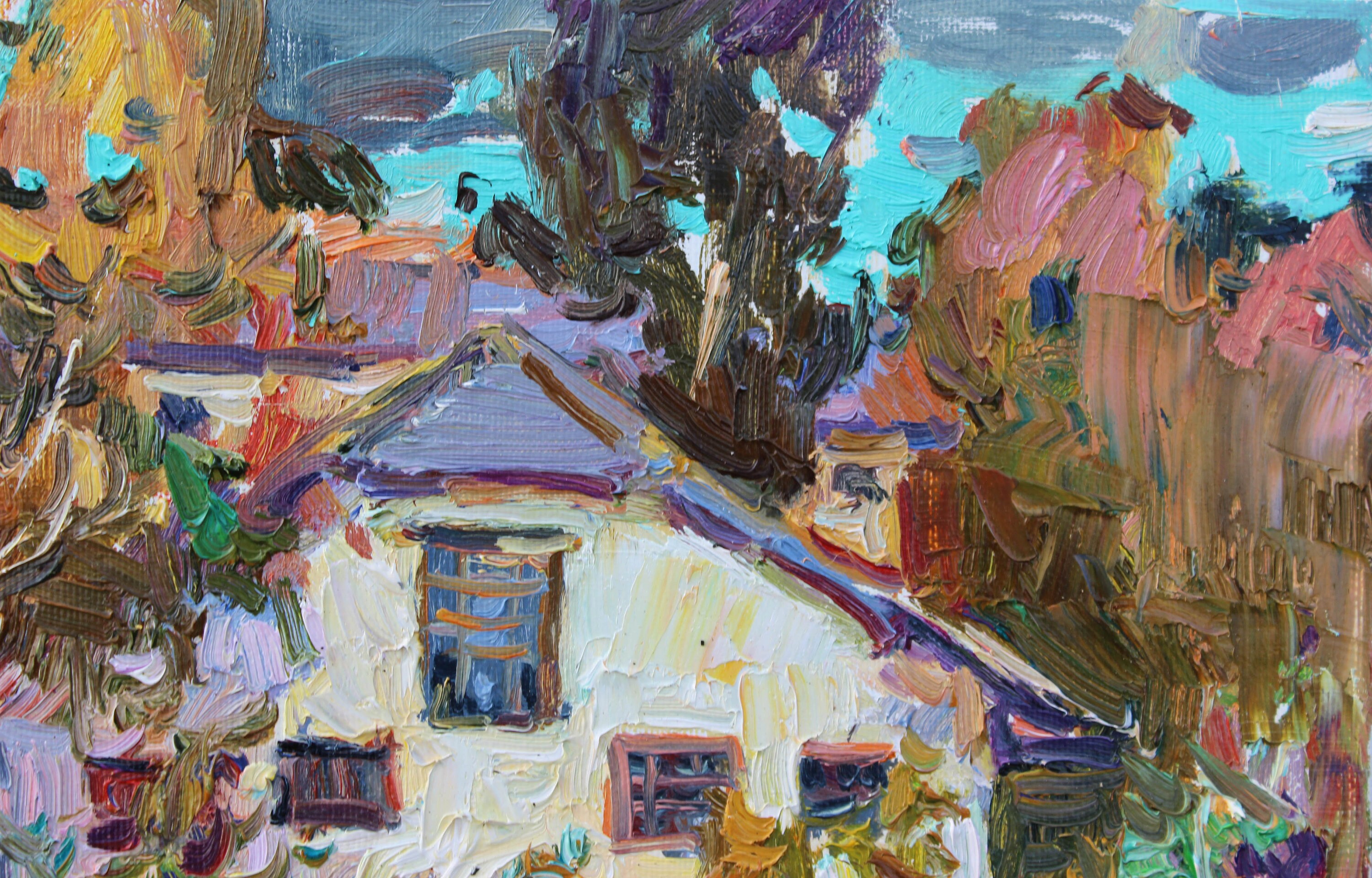 Impressionism Architecture Oil Colorful Painting Custom | Etsy