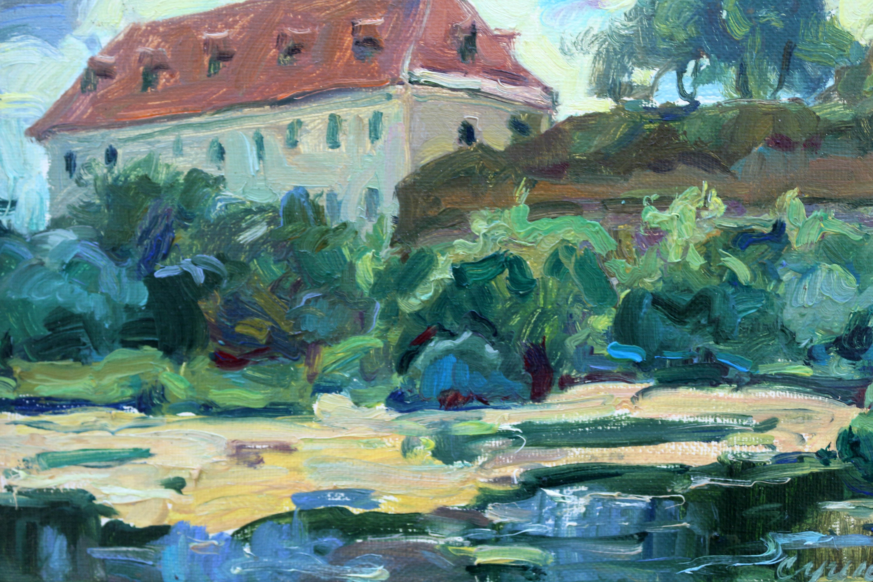 Castle Painting Architecture Oil Mini Canvas Impressionism - Etsy