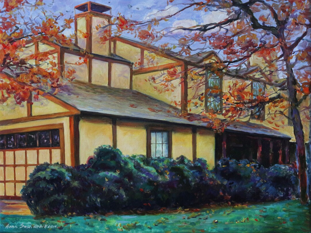 Custom House Portrait: Hand-painted Oil Painting on Canvas - Etsy