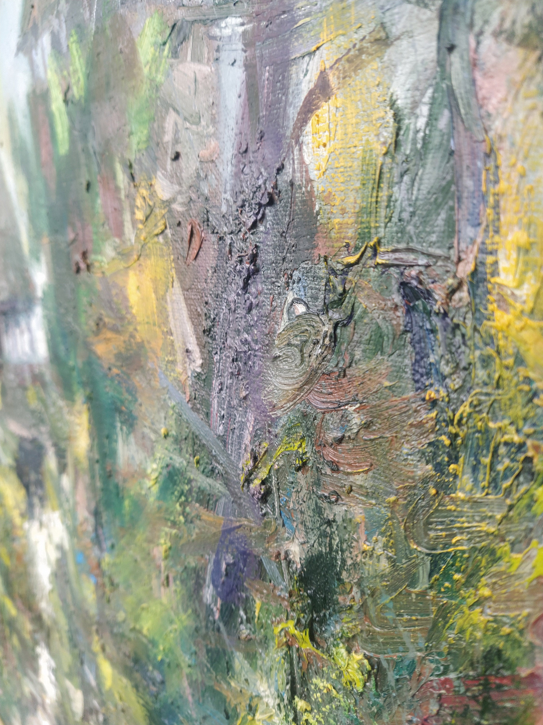 Green painting with the Temple Spring landscape | Etsy