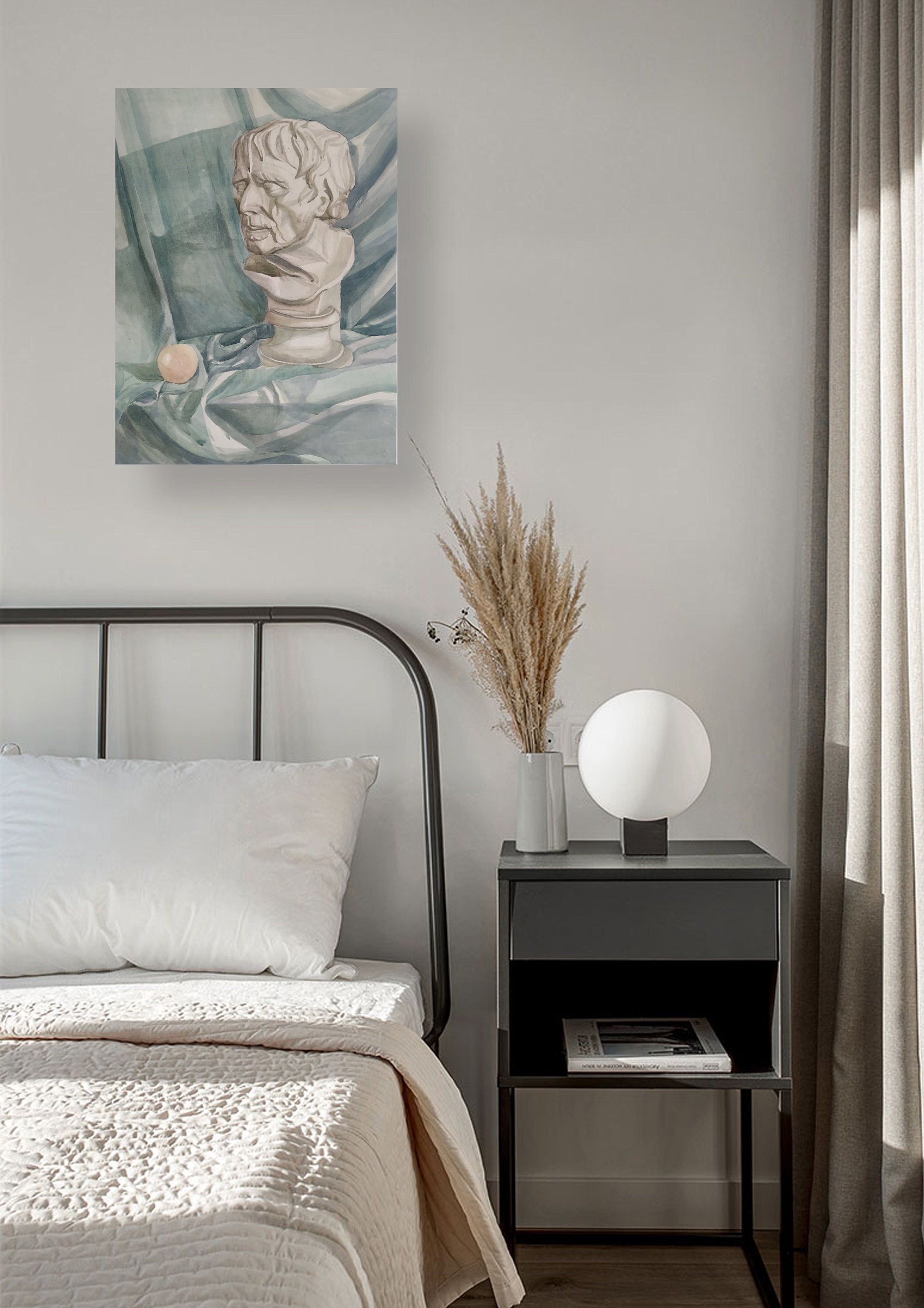 Watercolor Original Painting Still Life With a Plaster Head | Etsy