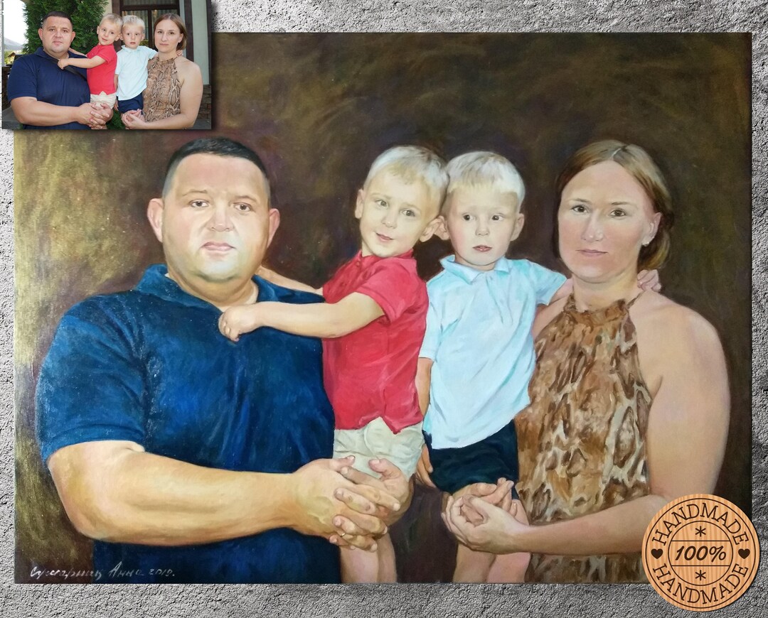 Custom Family Portrait, Family Portrait Painting, Custom Oil Painting ...