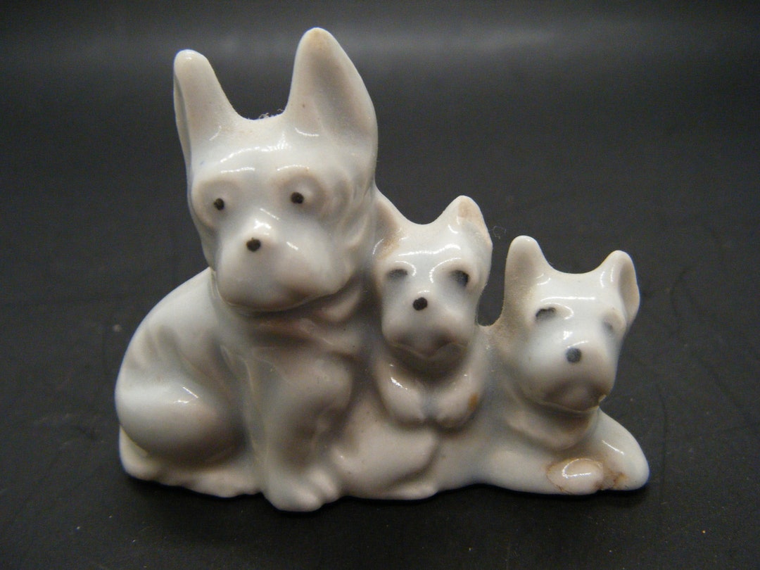 Vintage French Bulldog Frenchie Mom & Puppies Grey Japan - Etsy