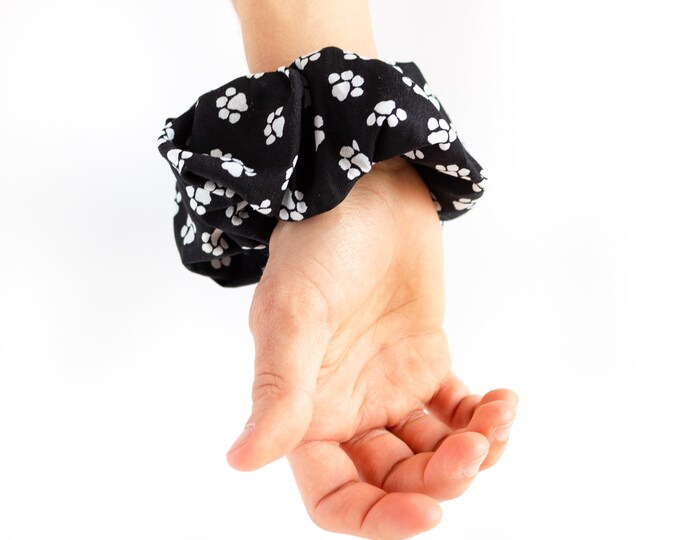Black Dog Print Scrunchie Scrunchies Scrunchy Dog Lover | Etsy