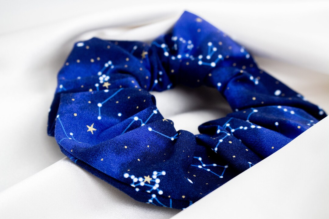 Constellation Scrunchie, Celestial Astrology Scrunchies, Blue Stars ...