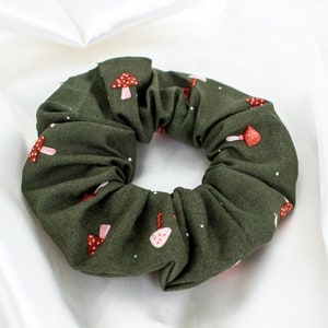 Forest Green Mushroom Hair Scrunchie - Etsy
