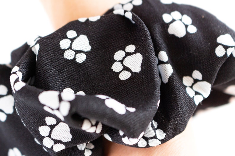 Black Dog Print Scrunchie Scrunchies Scrunchy Dog Lover - Etsy