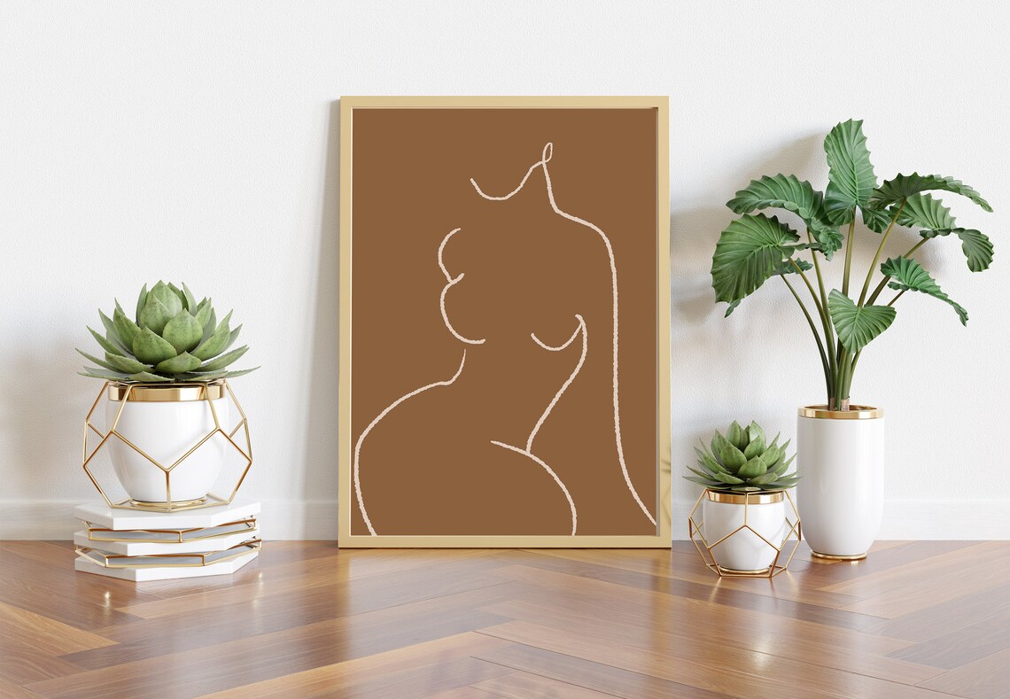 Abstract Minimalist Female Body Print - Etsy