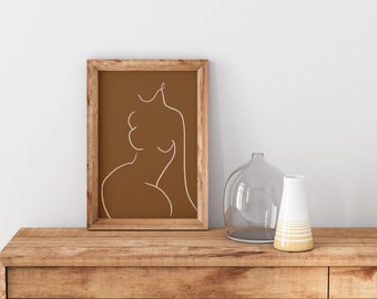 Minimalist Body Sketch Printable Wall Art Drawing, Body Figure Minimal ...