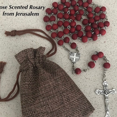 Catholic Rosary Beads Rose Scented Wood Beads Rosary From - Etsy