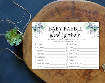 Word Scramble Baby Shower Game, Instant Download, Printable, Baby ...