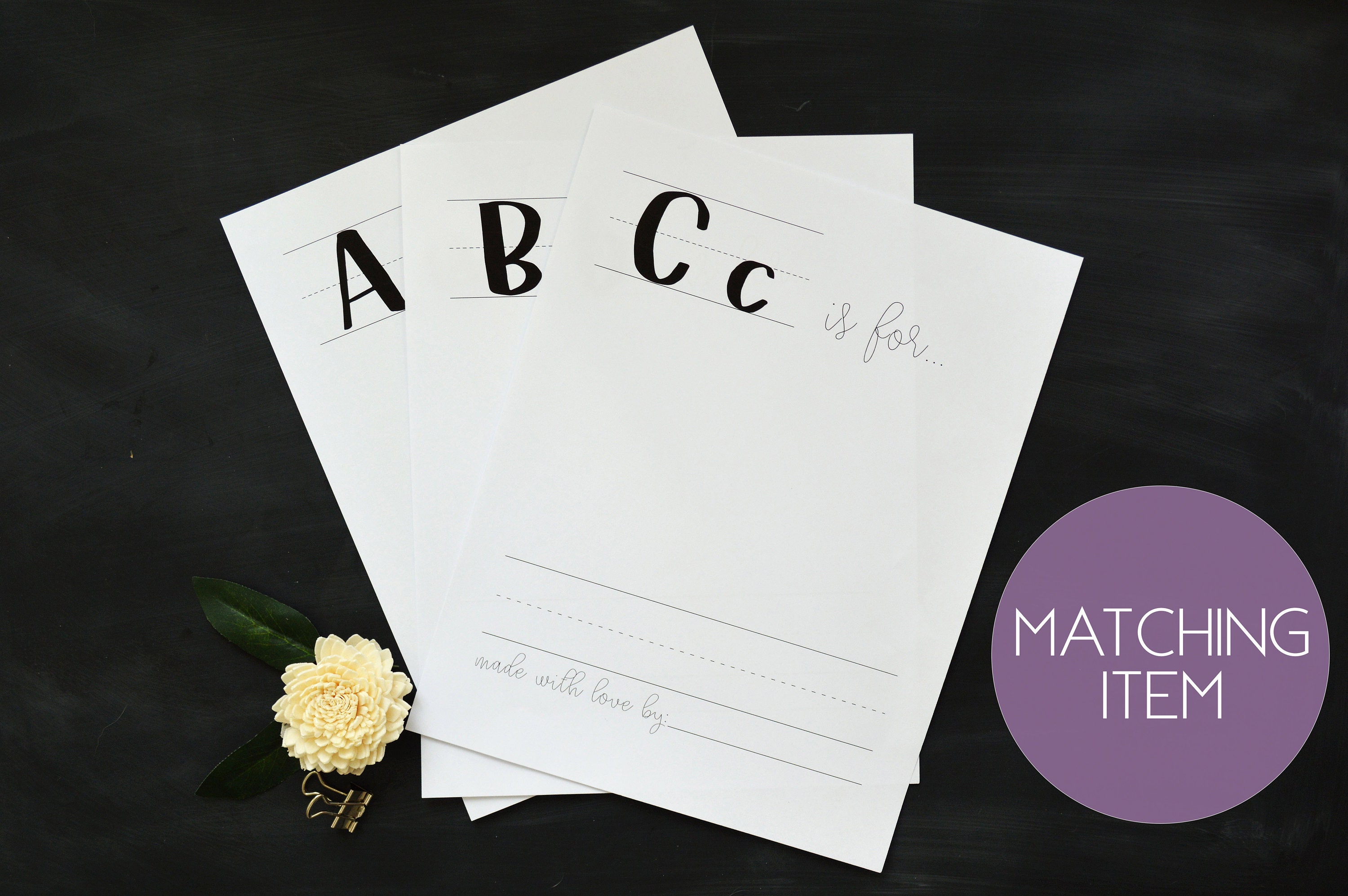 Blue Watercolor Alphabet Book Sign / Alphabet Book Instruction - Etsy