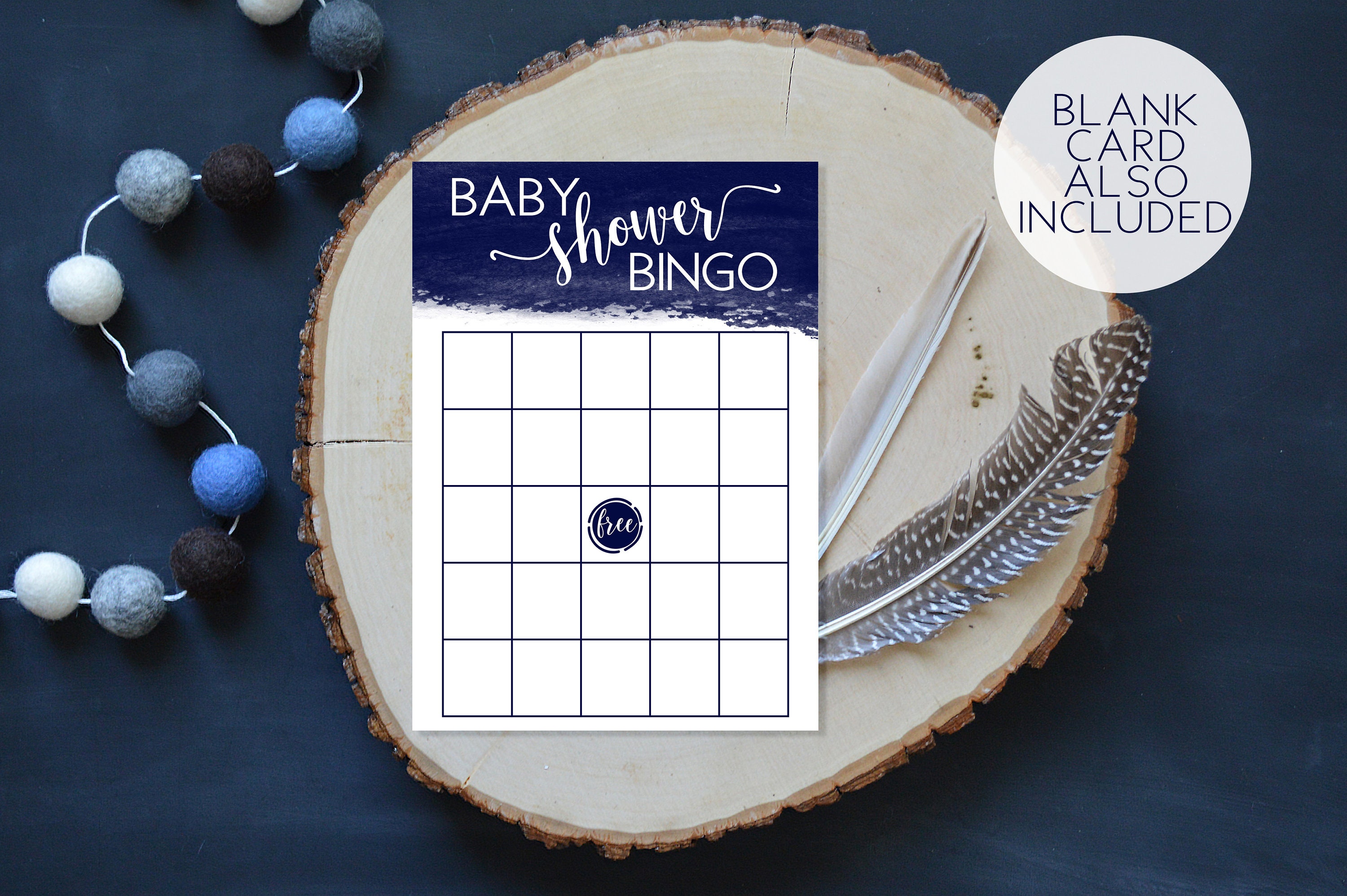 Blue Watercolor Baby Shower Bingo Cards / Baby Shower Bingo | Etsy