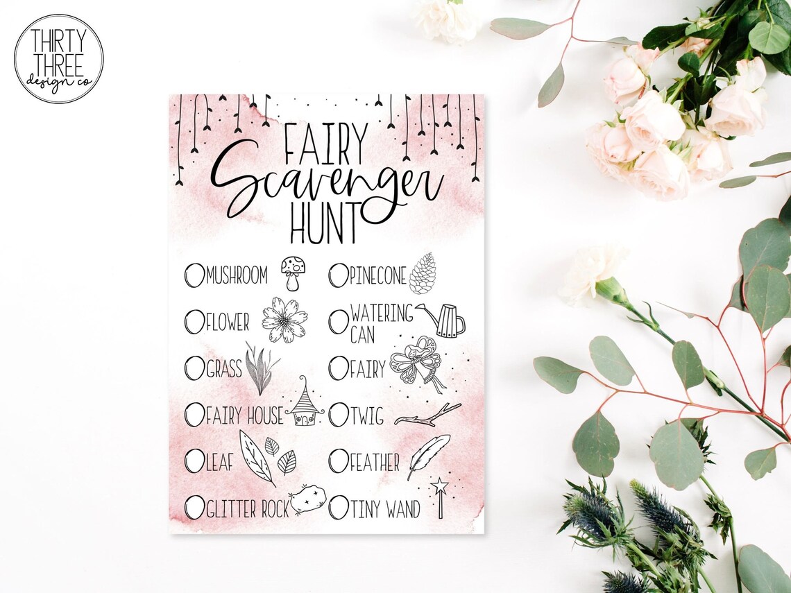 Woodland Fairy Scavenger Hunt: Nature Checklist Game (digital Download ...