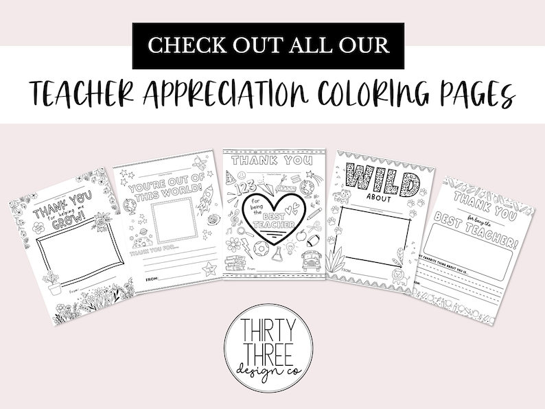 Teacher Appreciation Coloring Page: Thank You Gift (instant Download ...