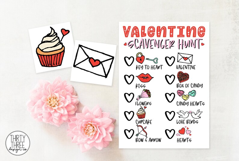 Valentine's Day Scavenger Hunt / Printable Valentine Kids Activity ...