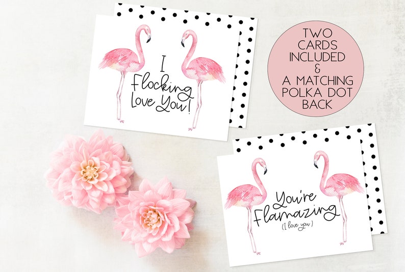 Flamingo Valentine's Day Cards: 'flocking Love You' & 'flamazing ...