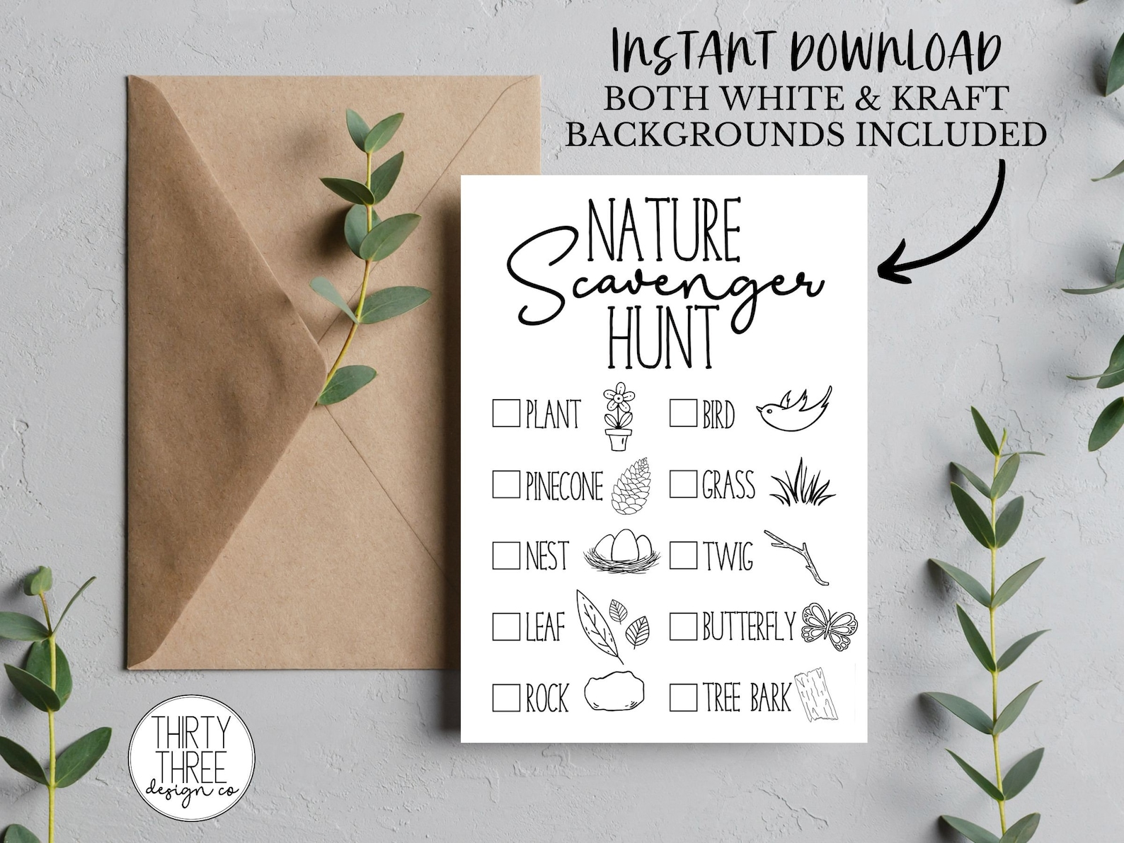 Printable Nature Scavenger Hunt for Kids. Instantly Download Our Nature ...