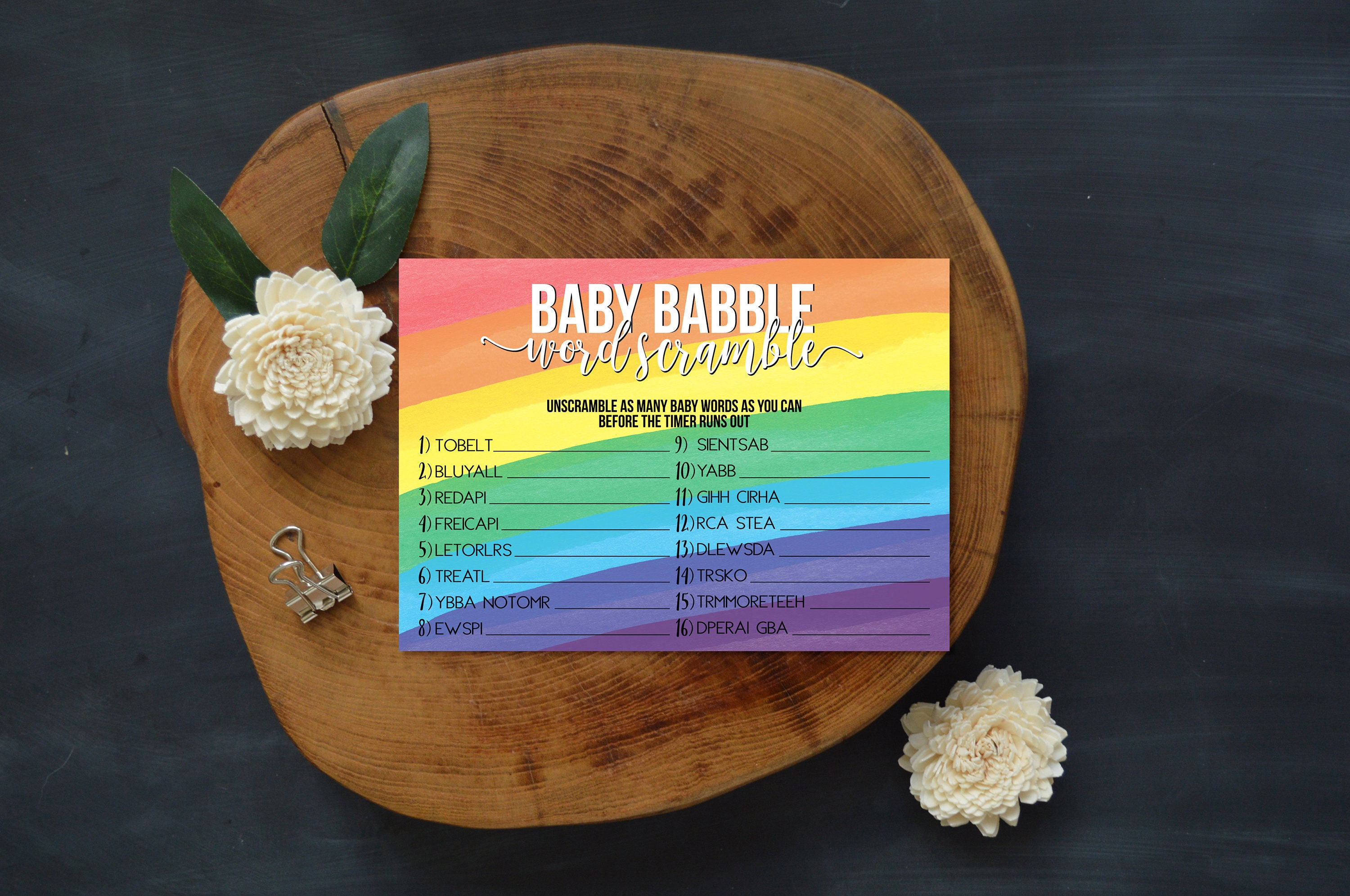 Rainbow Baby Word Scramble / Printable Baby Shower Word - Etsy