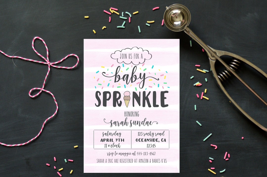 Sprinkle Baby Shower Invitation / Printable Ice Cream Baby Shower ...