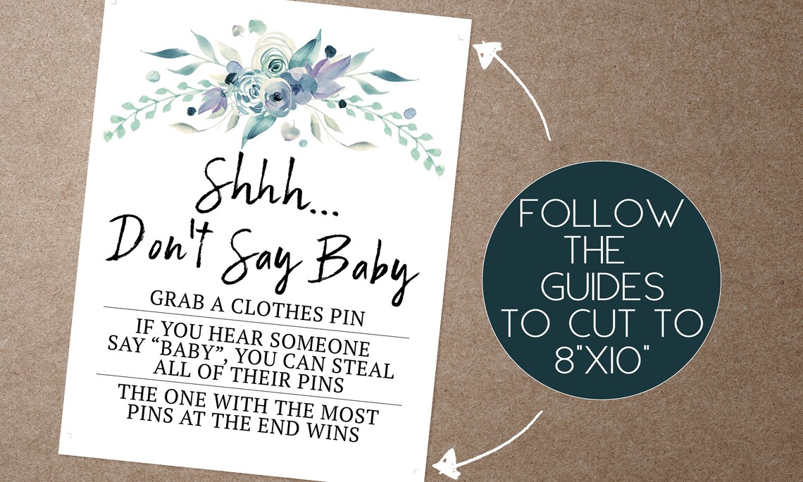 Blue Floral Don't Say Baby Sign / Shhh Don't Say Baby | Etsy