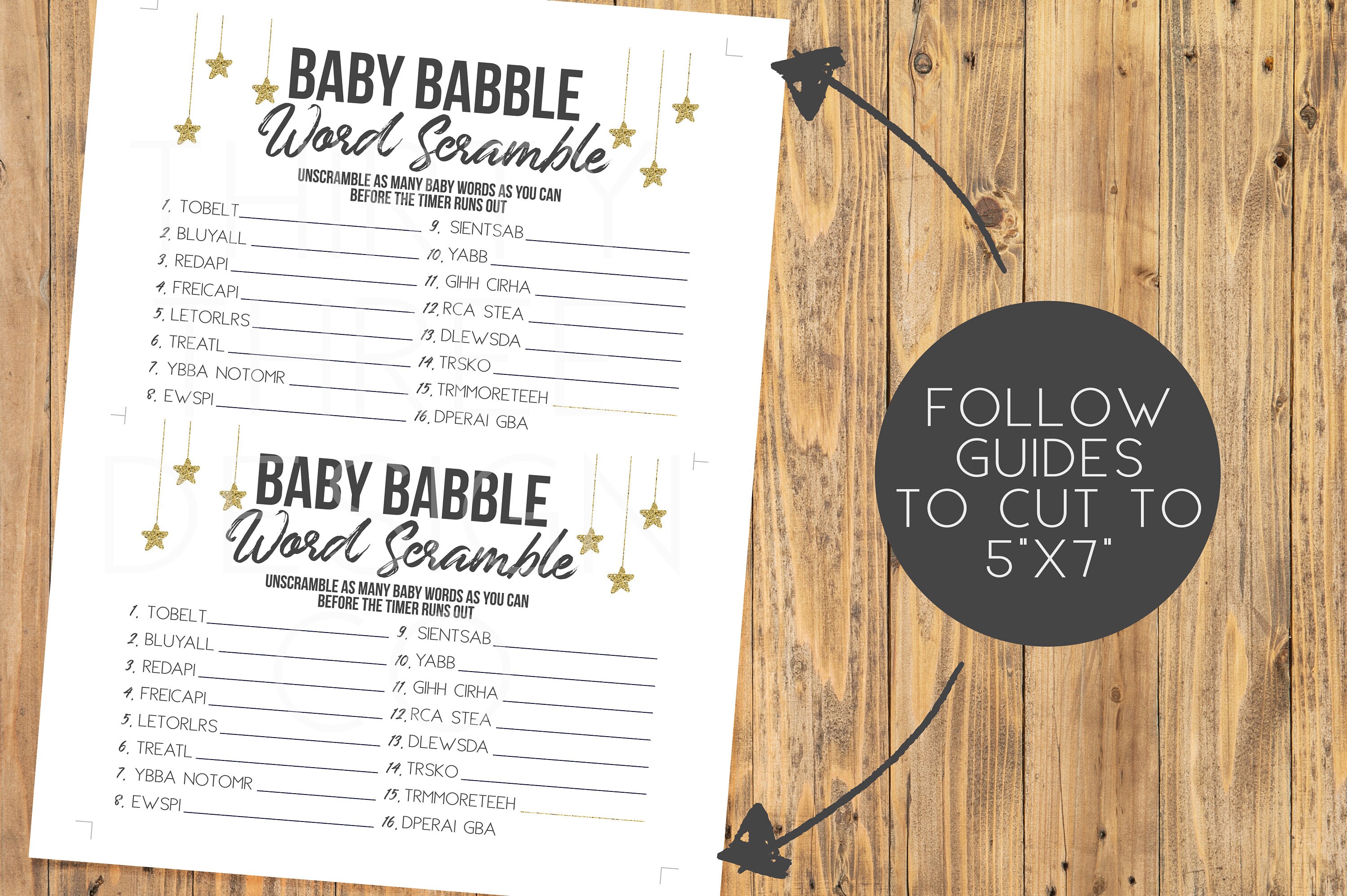 Twinkle Twinkle Little Star Baby Shower Word Scramble Game / - Etsy