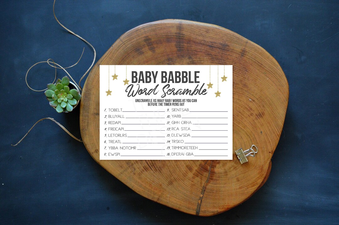 Twinkle Twinkle Little Star Baby Shower Word Scramble Game / Baby ...