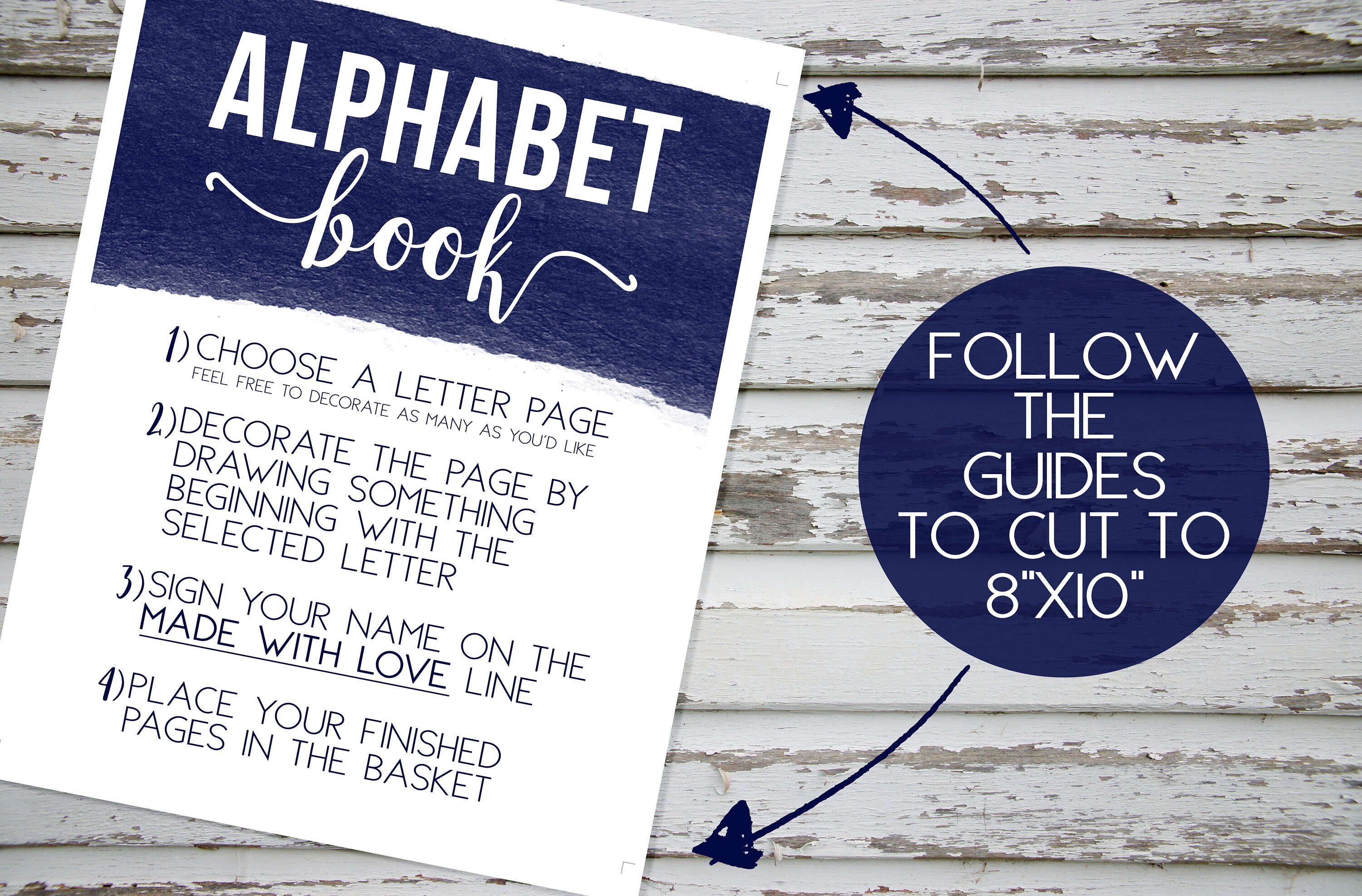 Blue Watercolor Alphabet Book Sign / Alphabet Book Instruction - Etsy