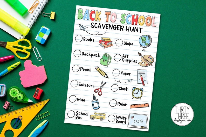Back to School Scavenger Hunt: Classroom Activity Game (digital ...
