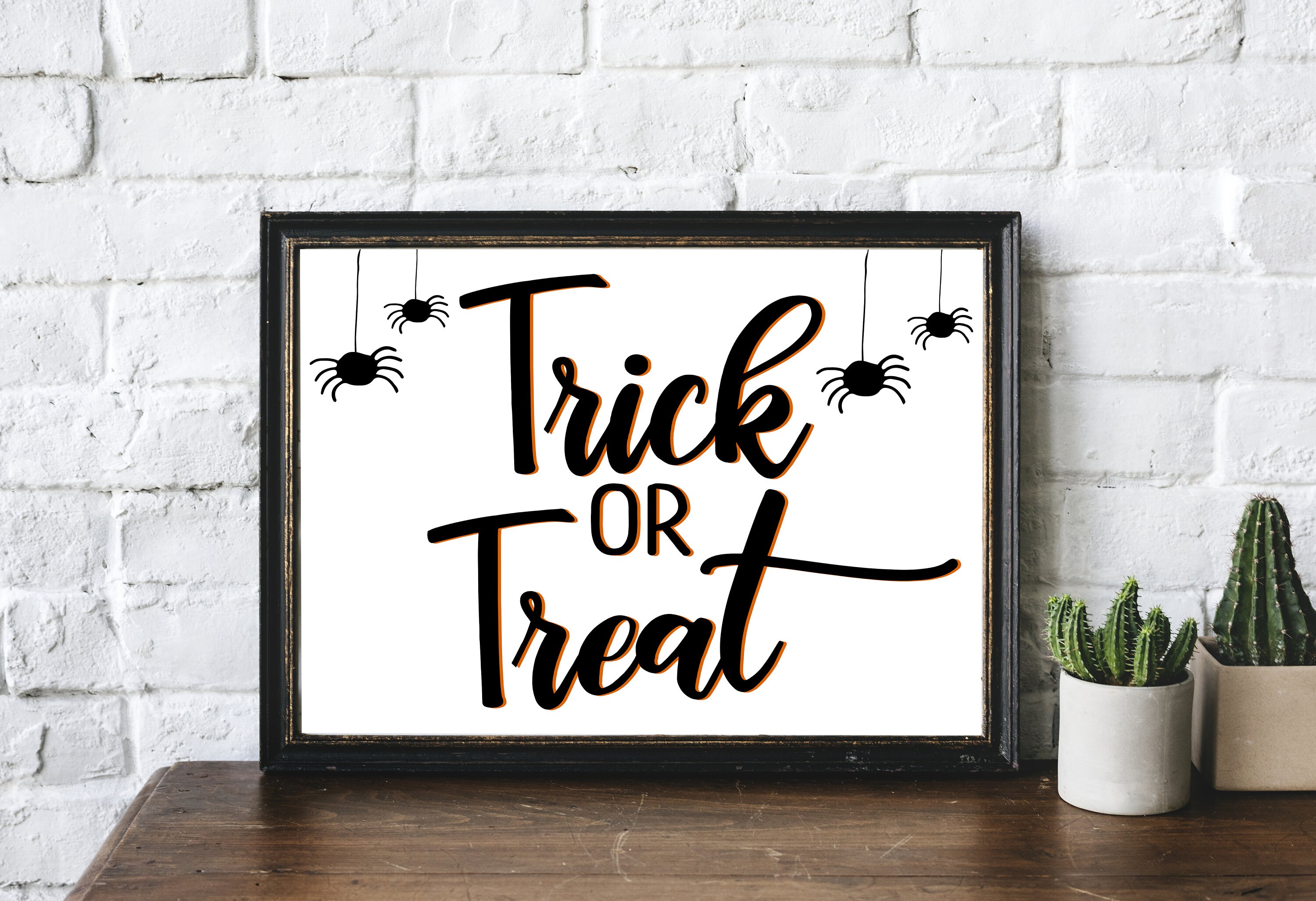Trick or Treat Halloween Digital Art Print / Printable Trick or Treat ...