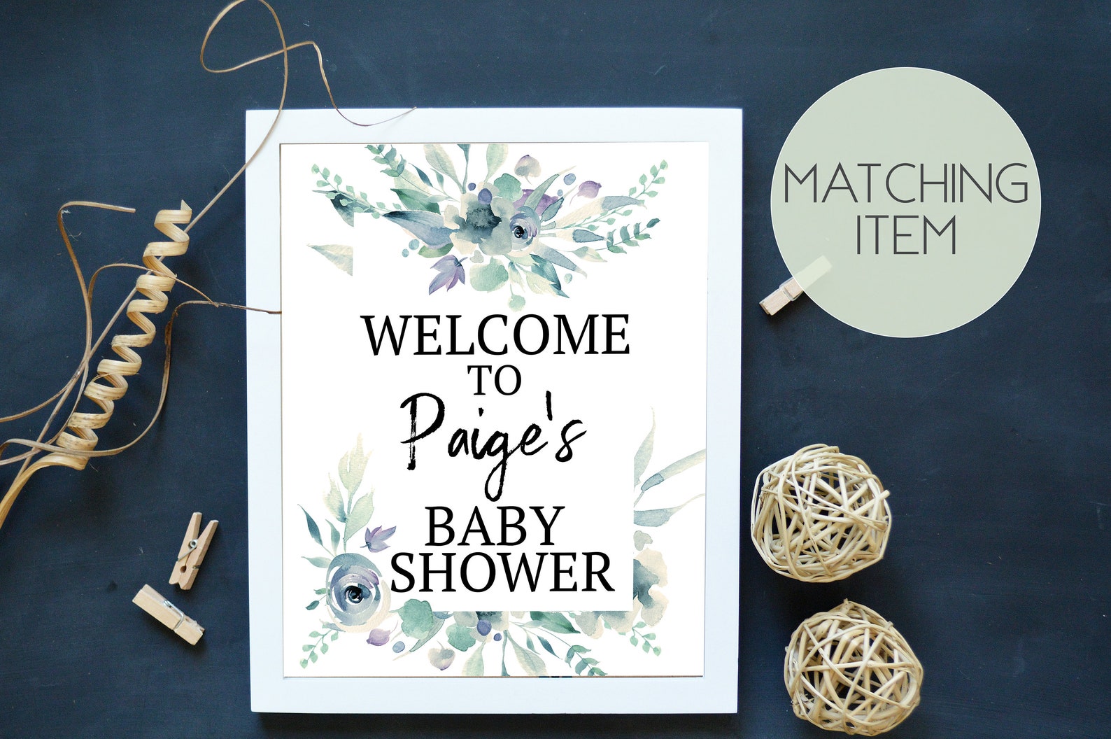 Blue Floral Alphabet Book Sign / Printable Alphabet Book | Etsy