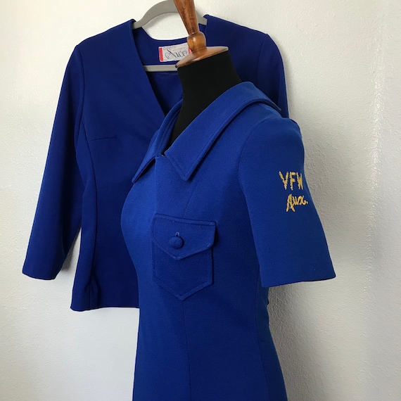 Vintage 2 pc VFW Auxiliary Dress and Jacket - Gem