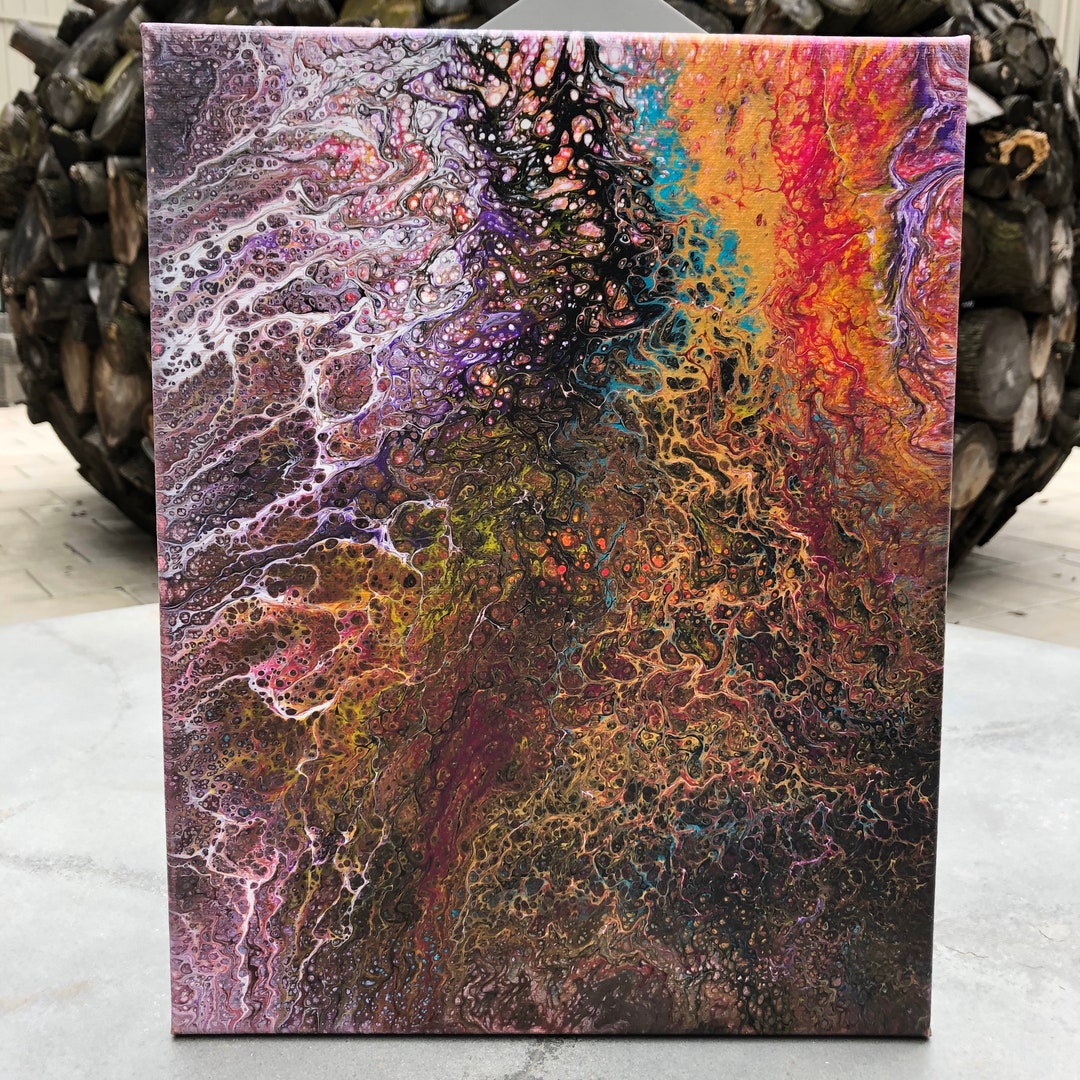14”x11” Lava Flow Acrylic Painting - Etsy