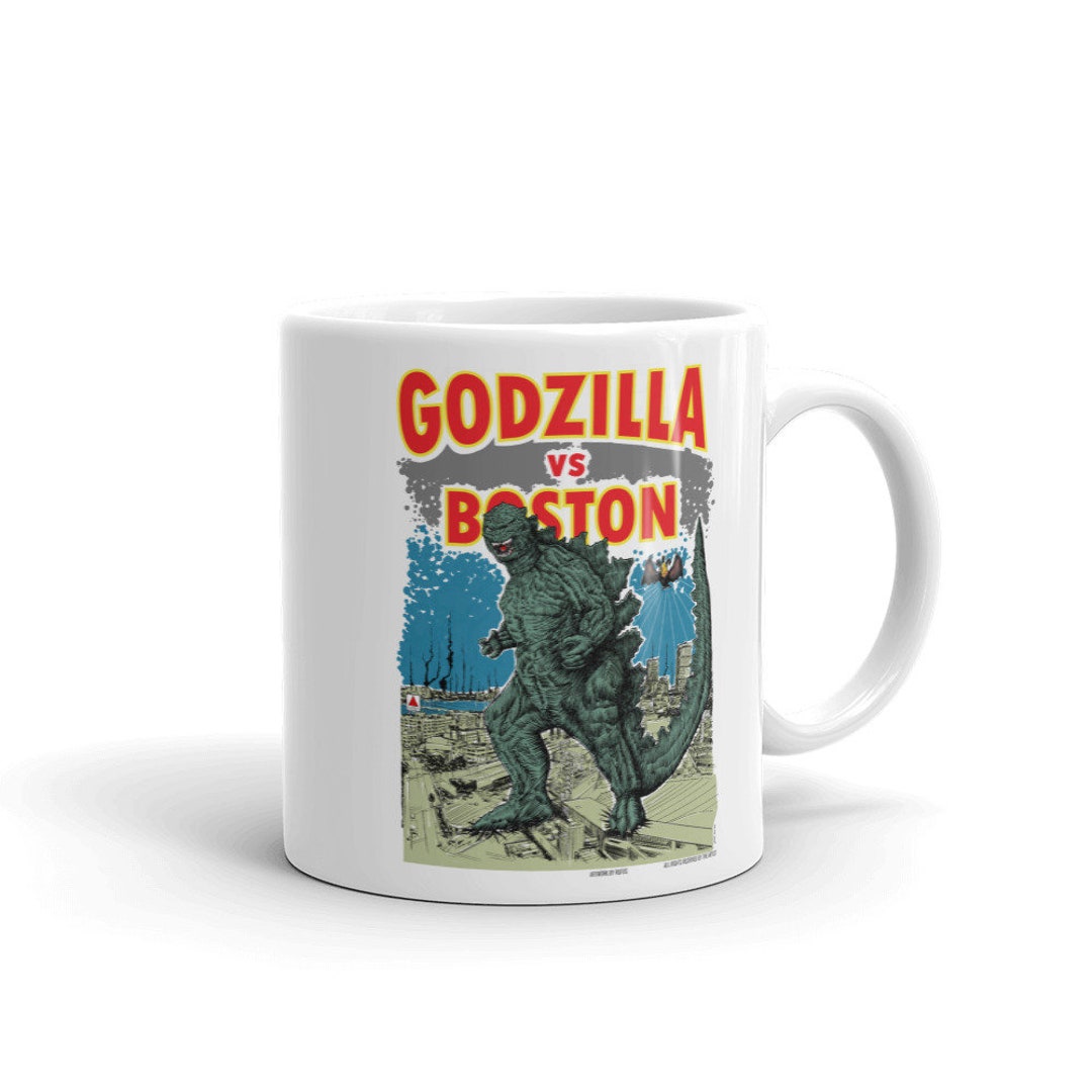 Godzilla Vs Boston White Glossy Mug - Etsy