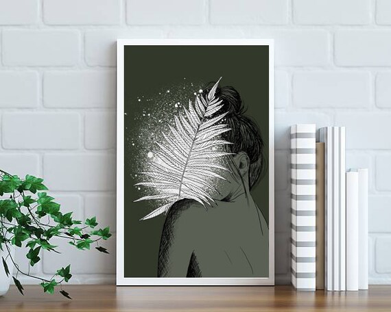 Jungle Portrait Printable Digital Drawing Print | Etsy