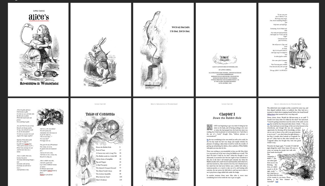 Custom Alice's Adventures in Wonderland Handbound Book - Etsy