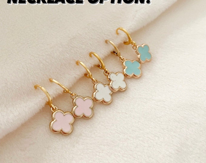 Preppy Clover Earrings, Preppy Clover Huggies, Preppy Earrings, Preppy ...
