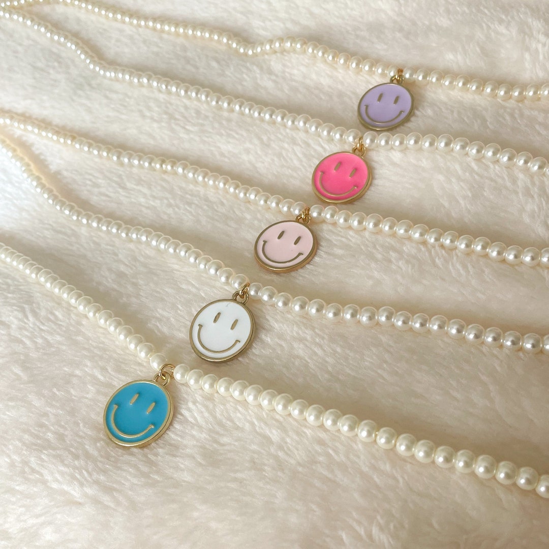 Colourful +gold Smiley Necklace/smile Necklace/smiley Face Necklace ...