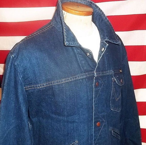 Wrangler denim jacket selvedge vintage trucker Arizon… - Gem