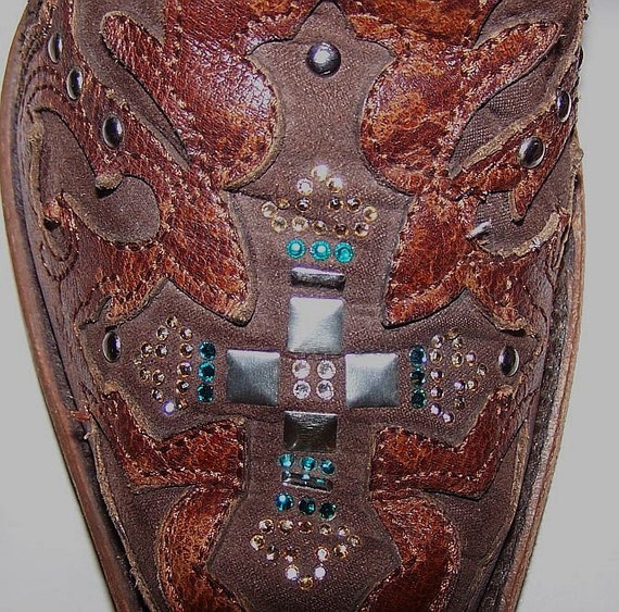 Corral cowgirl boots vintage western python crystal c… - Gem