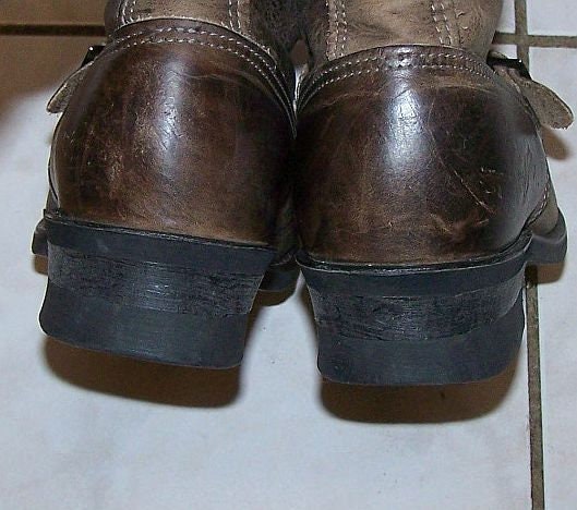 Frye Engineer Boots Gaucho Biker Work With Harness Oiled Leather Choco ...
