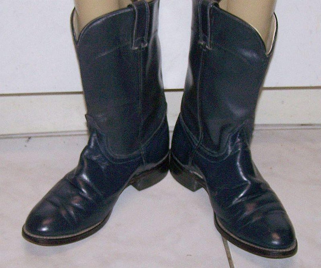 Laredo Roper Boots: Navy Low Heel Western Cowgirl Boots US 6.5 D - Etsy