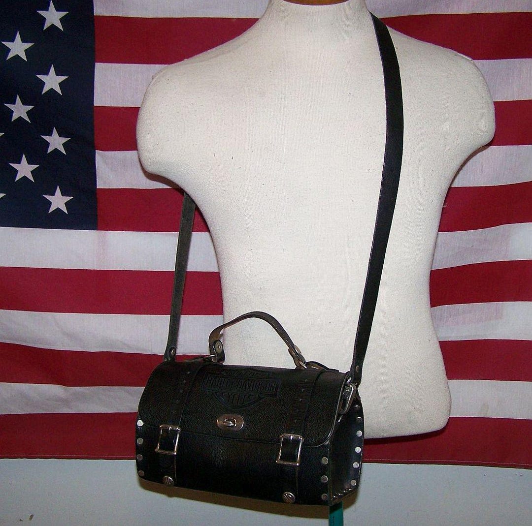 Harely Davidson Barrel Bag Crossbody Top Handle Vintage for Women Black ...