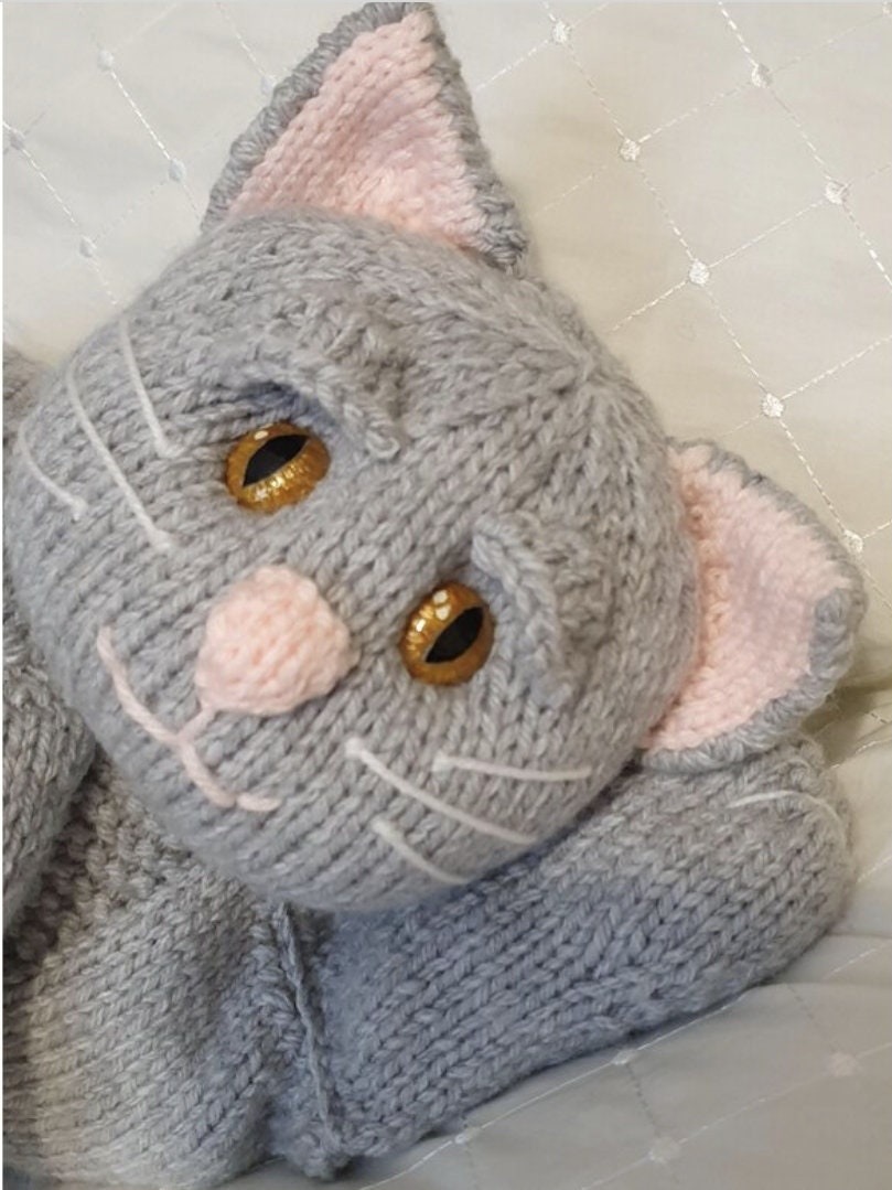 Digital Knitting Pattern for Gracie the Cat Pyjama/hot Water Bottle ...