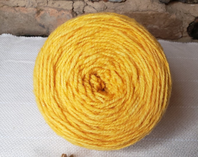 Hand Dyed Golden Yellow Wool Yarn for Punch Needle, Rug Hooking ...