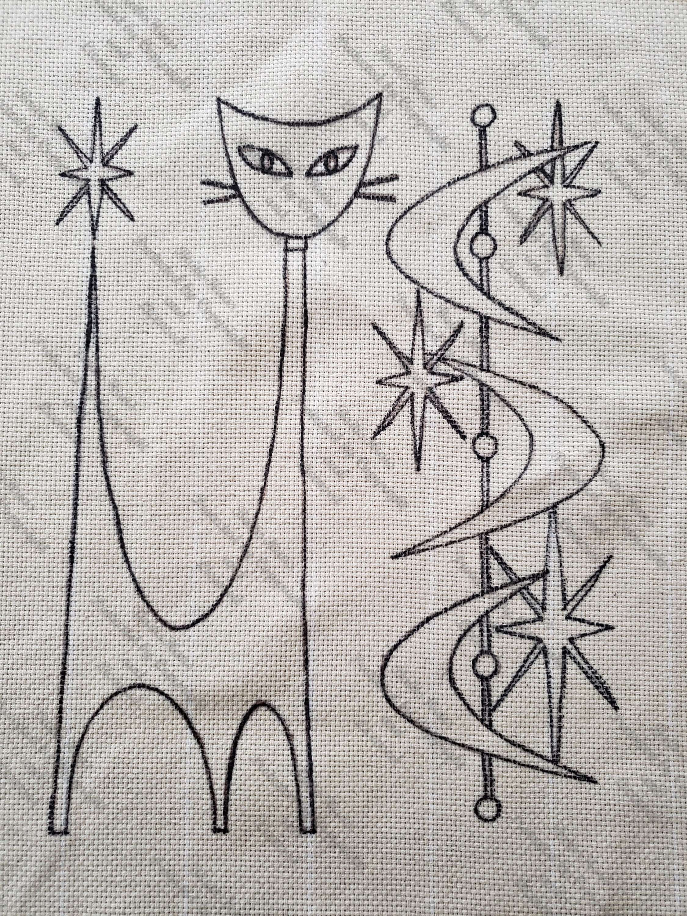 Mid-century Modern Atomic Cat Rug Hooking/punching Kit on - Etsy