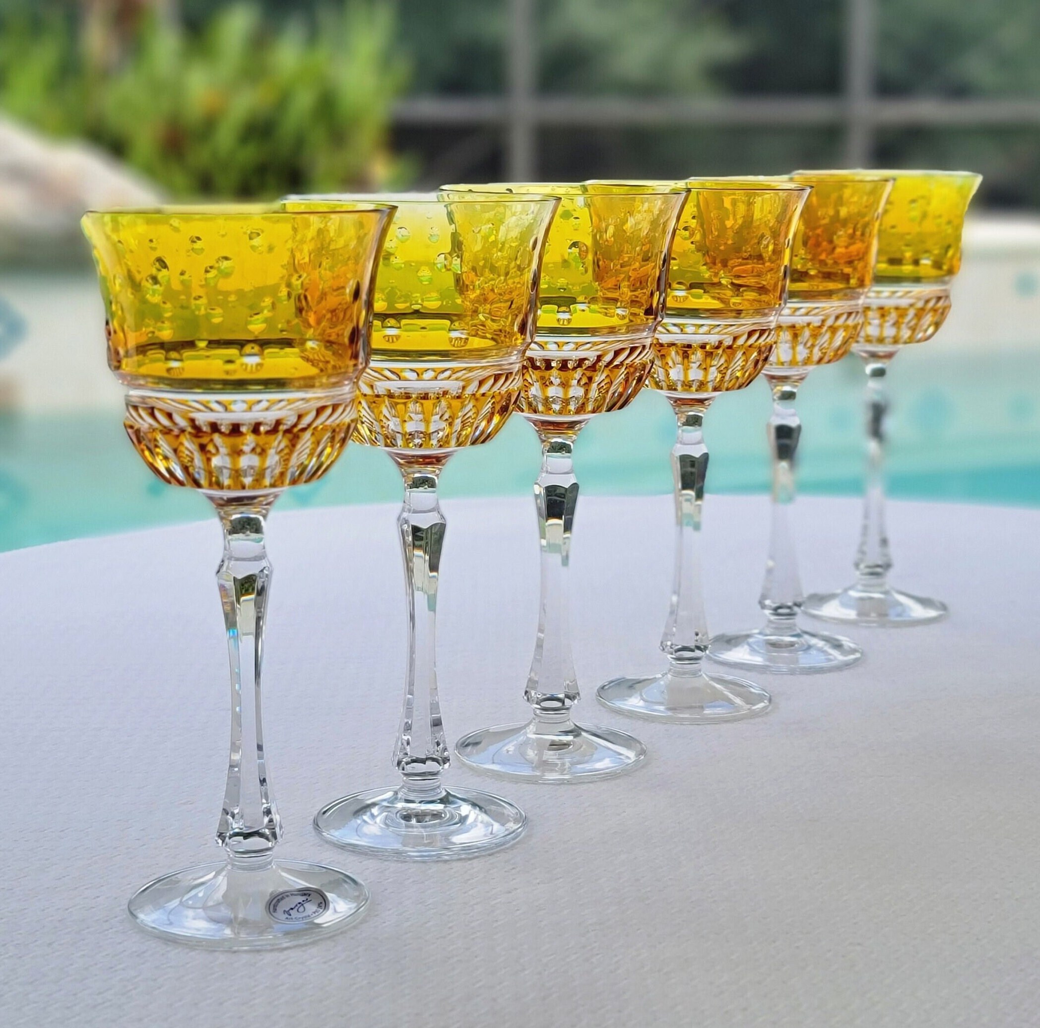 Varga Aurora Amber Water Goblets Set of 6 - Etsy