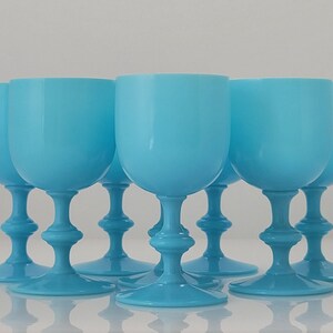 Portieux Vallerysthal Blue Opaline Water or Wine Goblets - Etsy
